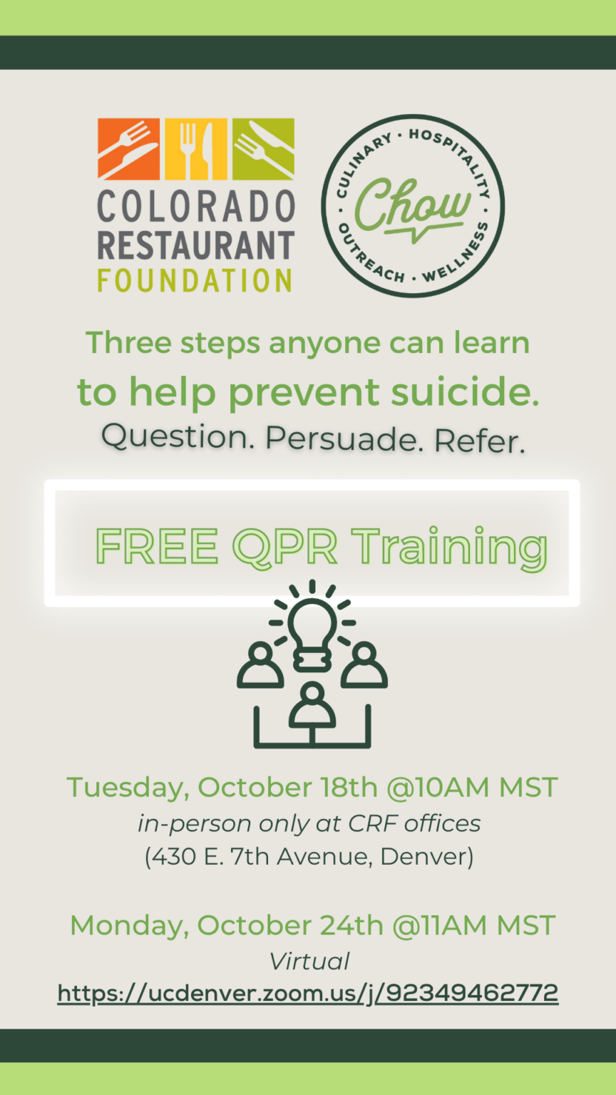 FREE QPR (Question. Persuade. Refer) Suicide-Prevention Training ...